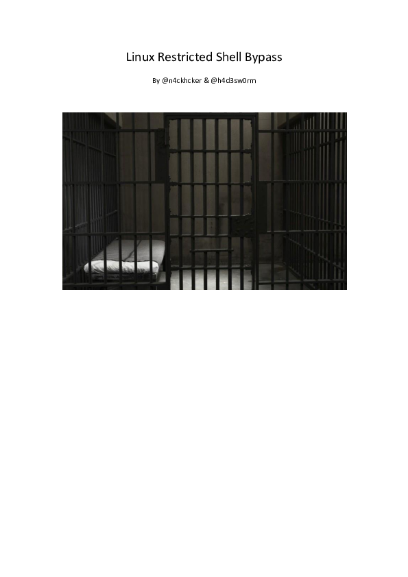 (PDF) Linux restricted shell bypass guide