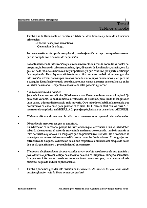 (PDF) Traductores, Compiladores e Intérpretes 1 Tabla de Símbolos ...