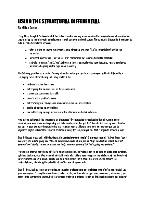 (PDF) USING THE STRUCTURAL DIFFERENTIAL