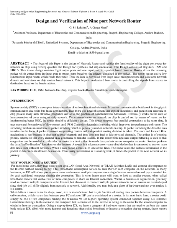 (PDF) Design and Verification of Nine port Network Router