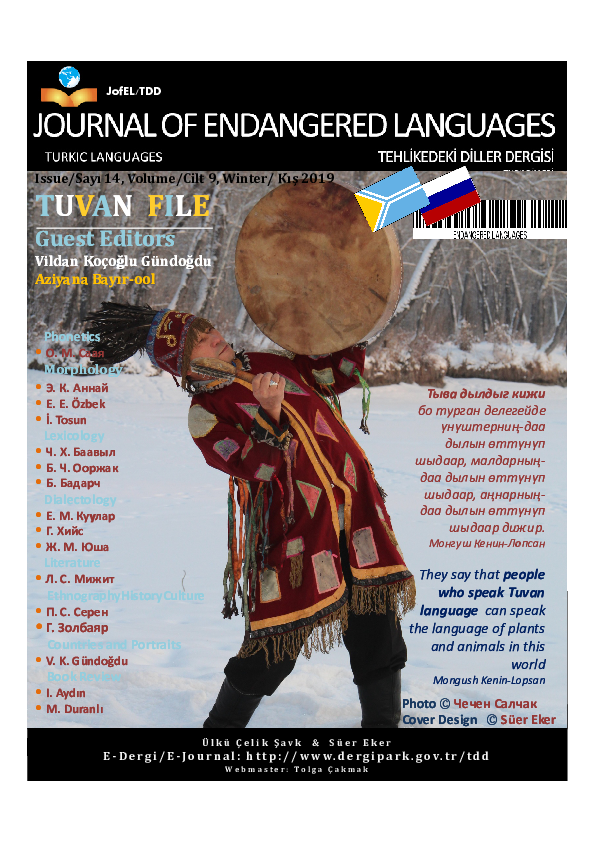 (PDF) ENDANGERED LANGUAGES: TURKIC LANGUAGES, ISSUE 14-2019, TUVAN FILE ...
