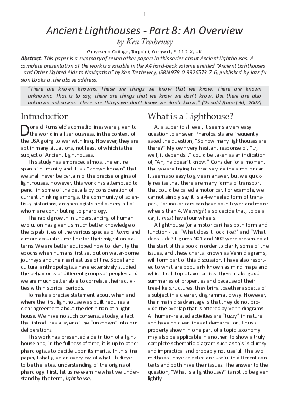 (PDF) Ancient Lighthouses - Part 8: An Overview
