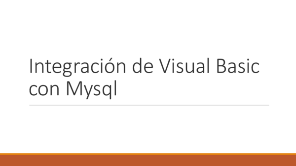 (PDF) Integración de Visual Basic con Mysql