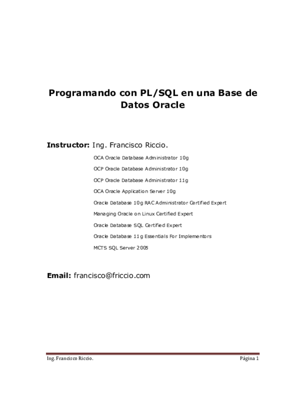 (PDF) Taller Oracle PLSQL