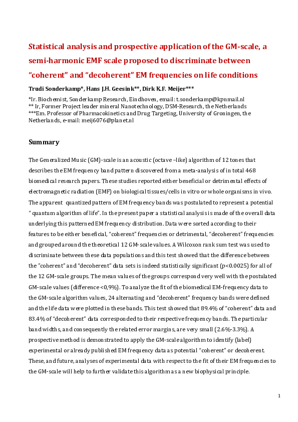 (PDF) Statistical analysis and prospective application of the GM-scale ...