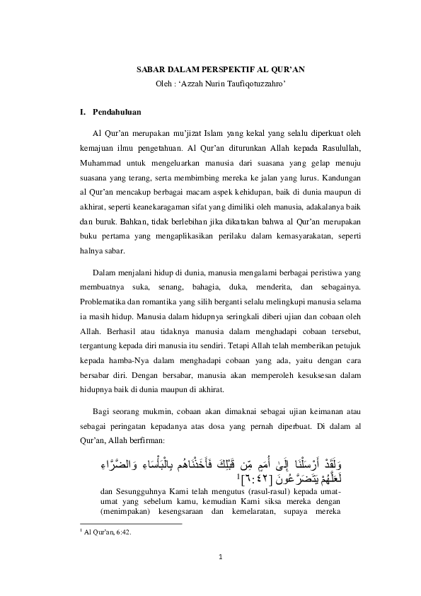 (DOC) SABAR DALAM PERSPEKTIF AL QUR’AN