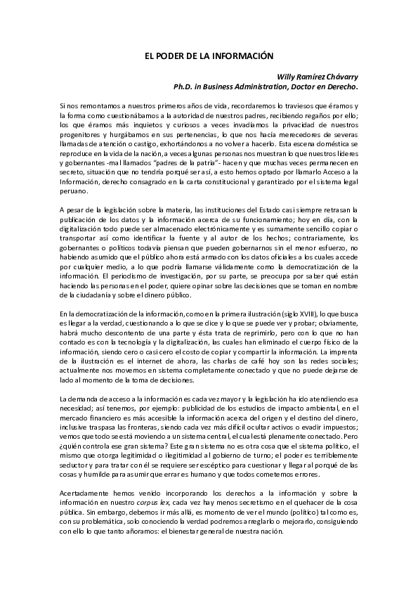 (DOC) EL PODER DE LA INFORMACIÓN