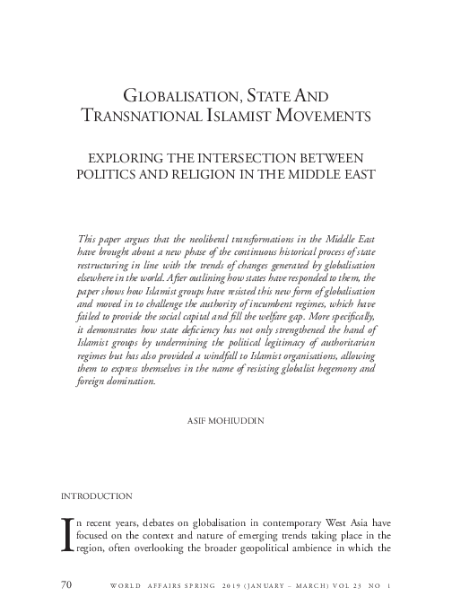 (PDF) Globalisation, State and Transnational Islamist Movements ...