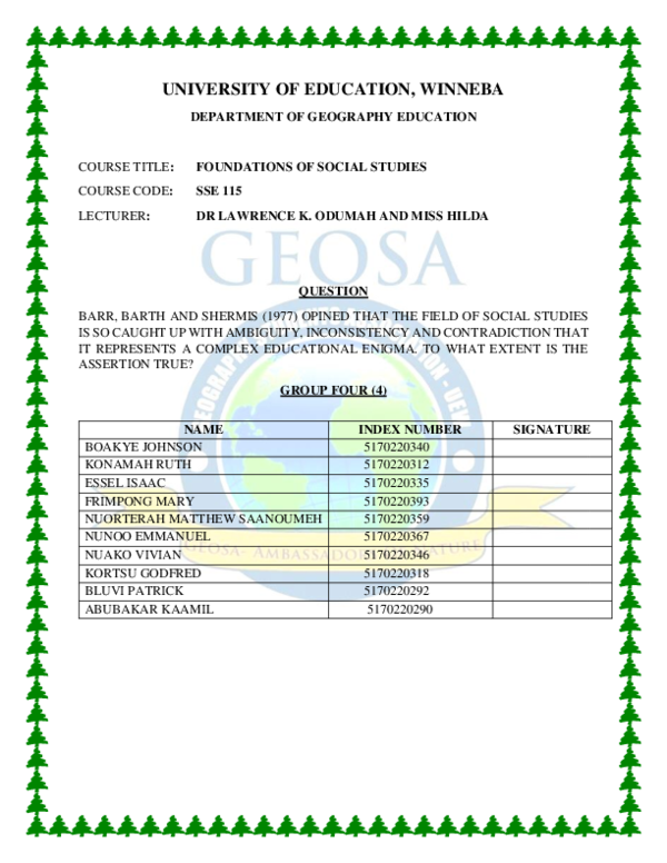 (DOC) UNIVERSITY OF EDUCATION, WINNEBA DEPARTMENT OF GEOGRAPHY ...