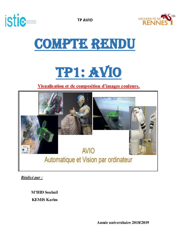 (PDF) Compte rendu TP1: Avio