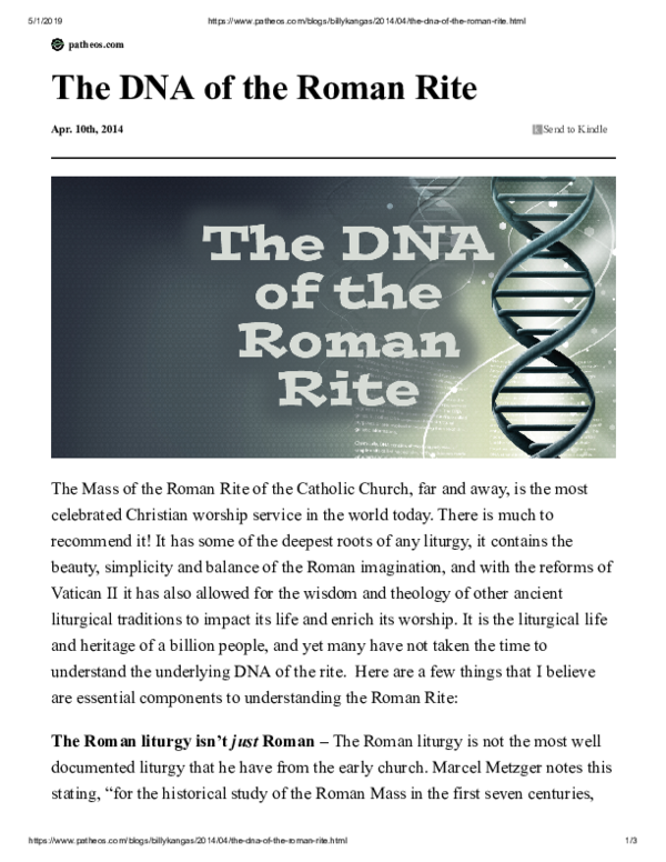 (PDF) The DNA of the Roman Rite