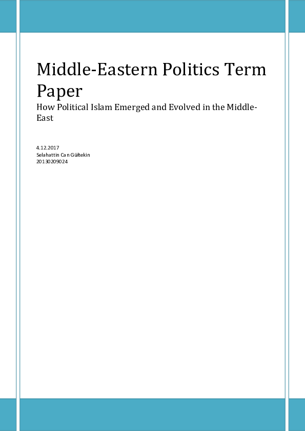 (DOC) Middle-Eastern Politics Term Paper How Political Islam Emerged ...