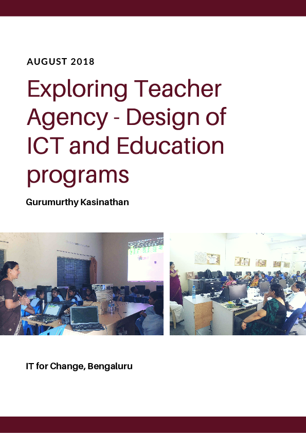 (PDF) Exploring Teacher Agency - Design of ICT and Education programs