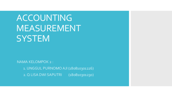(PPT) ACCOUNTING MEASUREMENT SYSTEM