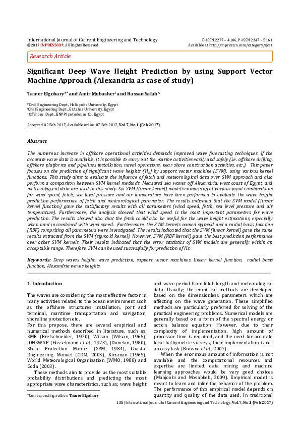 (PDF) Significant Deep Wave Height Prediction by using Support Vector Machine Approach ...