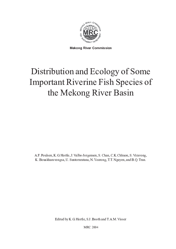 (PDF) Distribution and ecology of some important riverine fish species ...