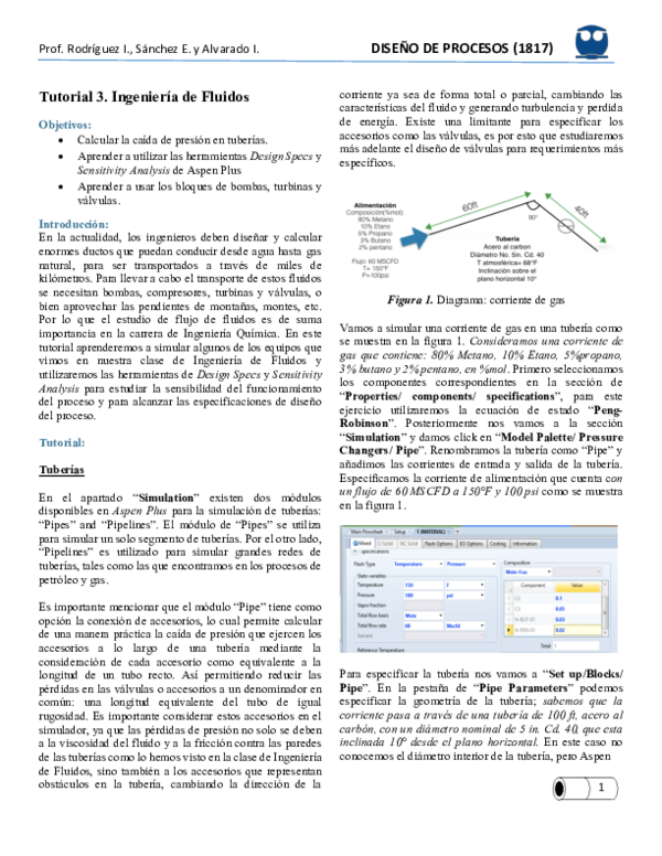 (PDF) Tutorial 3. Ingeniería de Fluidos