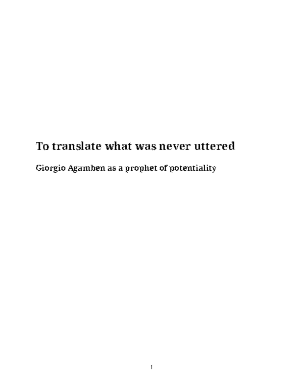 (PDF) To translate what was never uttered