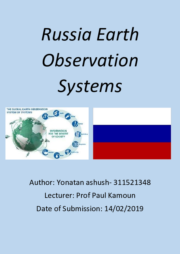 (PDF) Russia Earth Observation Systems