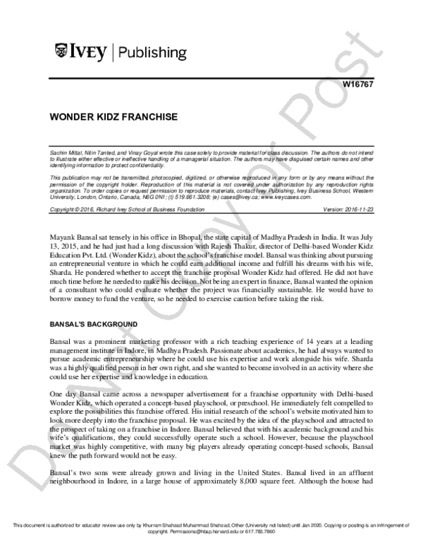 (PDF) WONDER KIDZ FRANCHISE