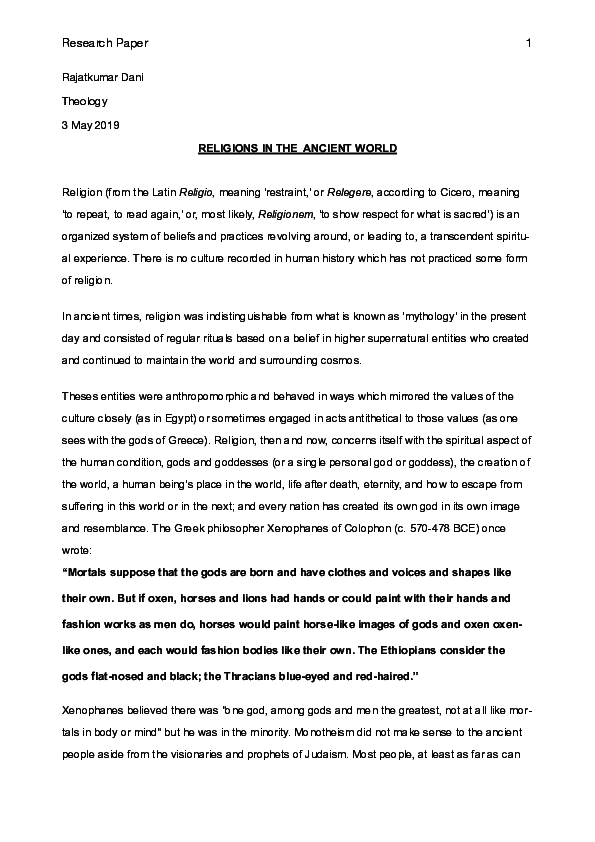 (PDF) Religions in the ancient world