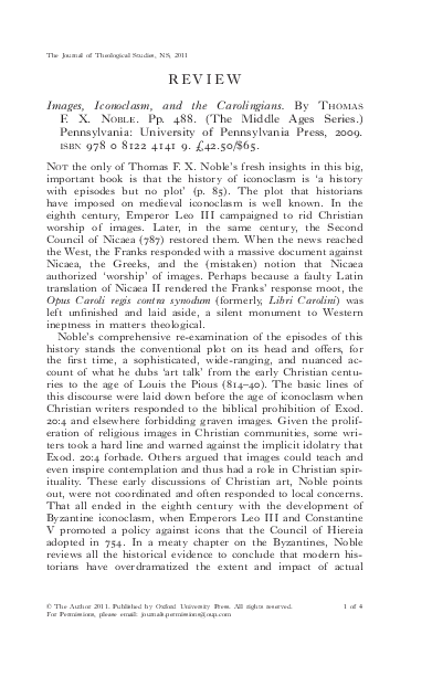 (PDF) Review: Thomas F.X Noble. Images, Iconoclasm, and the ...