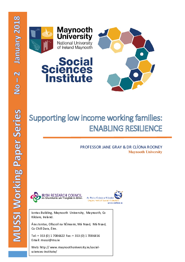 (PDF) Supporting low income working families: ENABLING RESILIENCE