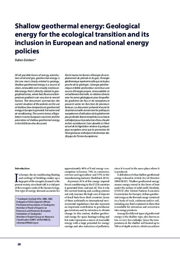 (PDF) Shallow geothermal energy: Geological energy for the ecological ...