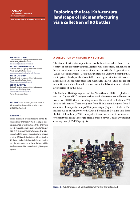 (PDF) Exploring the late 19th century landscape of ink manufacturing ...