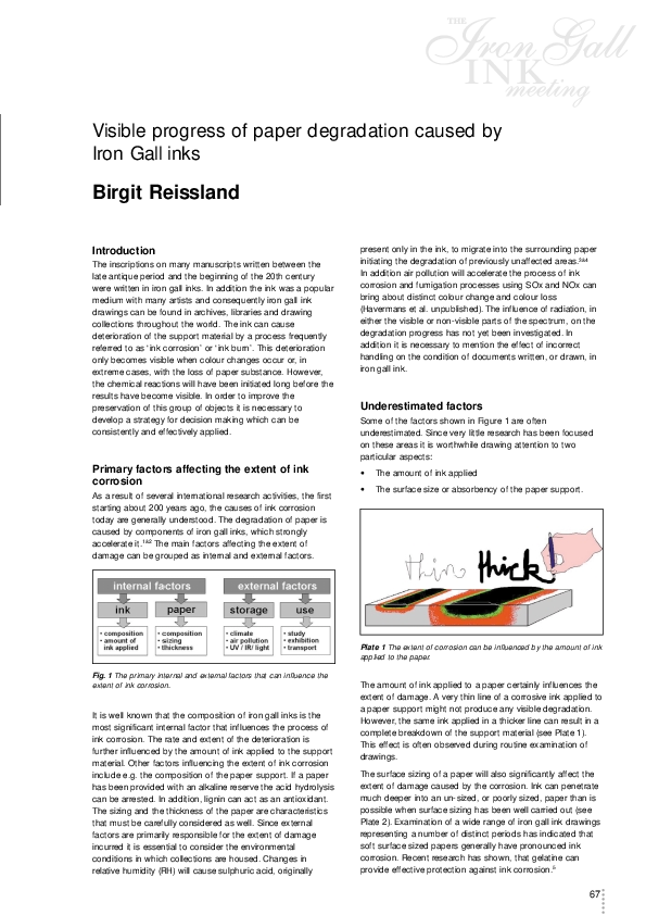 (PDF) Visible progress of paper degradation caused by iron gall inks