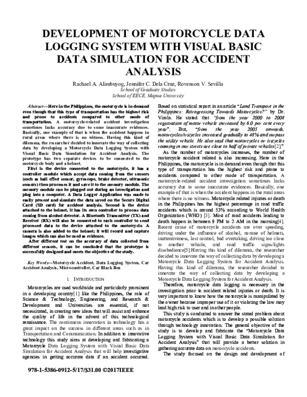 (PDF) Motorcycle data logging system