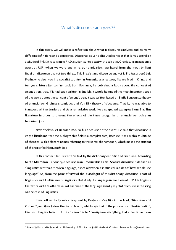 (DOC) What's discourse analysis?1