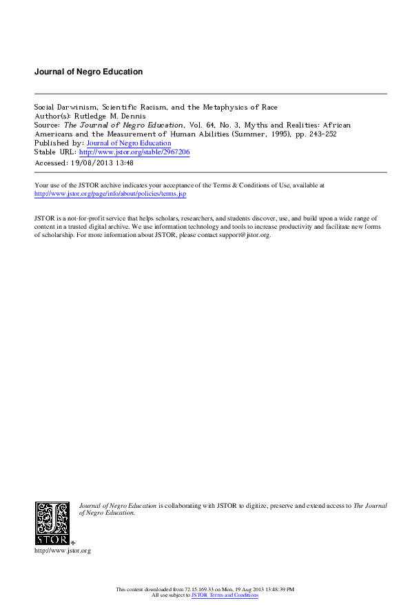 (PDF) Social darwinism scientific racism