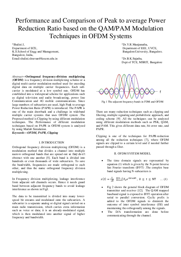 Pdf Performance And Comparison Of Peak To Average Power Reduction