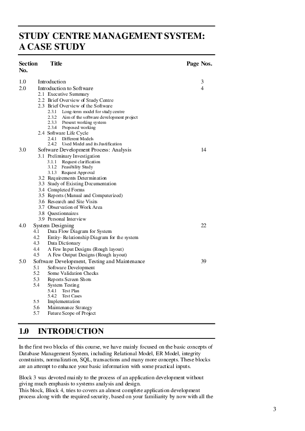 (PDF) Introduction to Software, Analysis and Design STUDY CENTRE ...