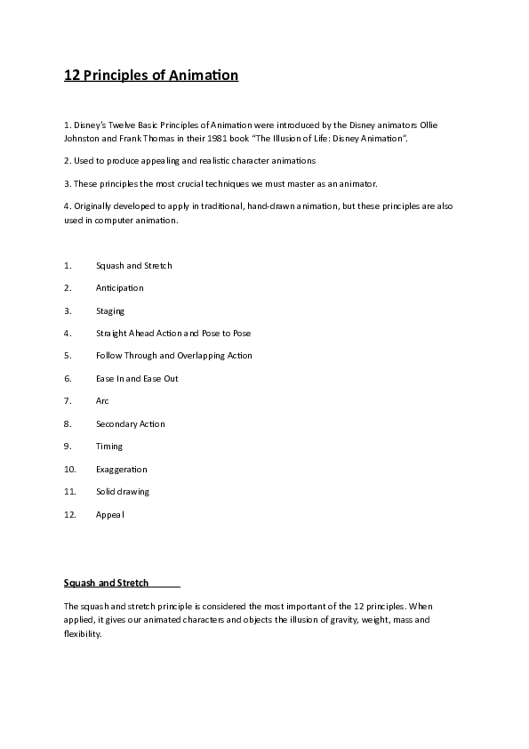 (DOC) FUNDAMENTALS OF ANIMATION NOTES