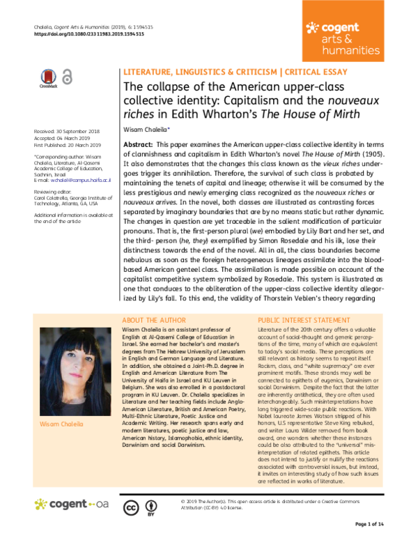 (PDF) The collapse of the American upper class collective identity pdf