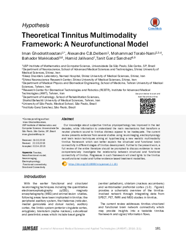 (PDF) Theoretical Tinnitus Multimodality Framework: A Neurofunctional Model