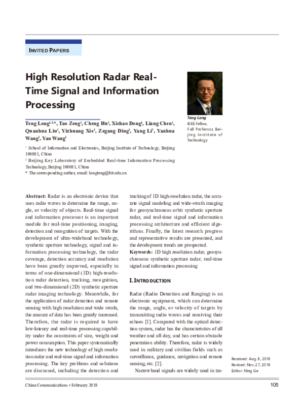 (PDF) High resolution radar