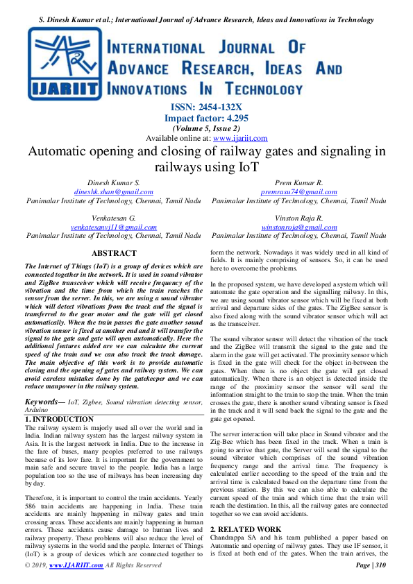 (PDF) Automatic opening and closing of railway gates and signaling in ...