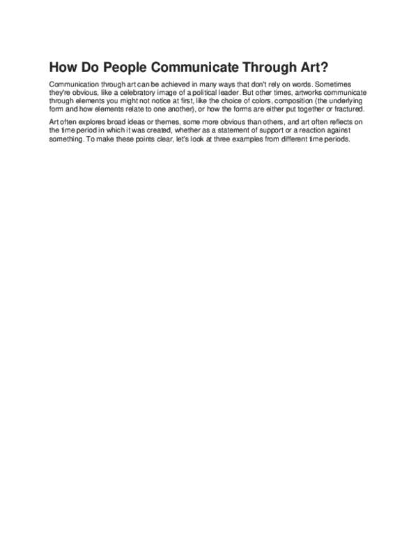 (DOC) How Do People Communicate Through Art