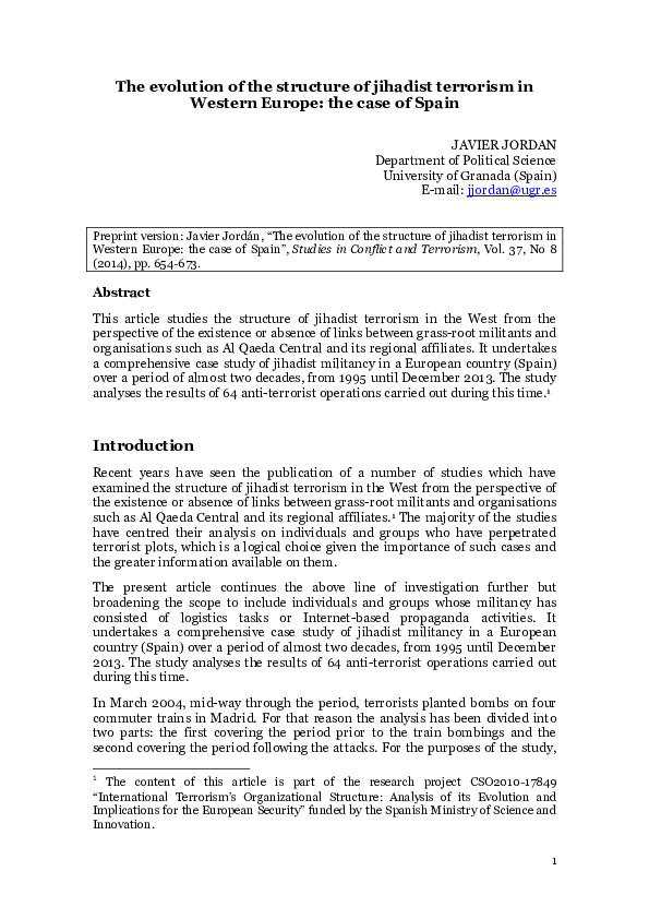 (PDF) Western Europe: the case of Spain