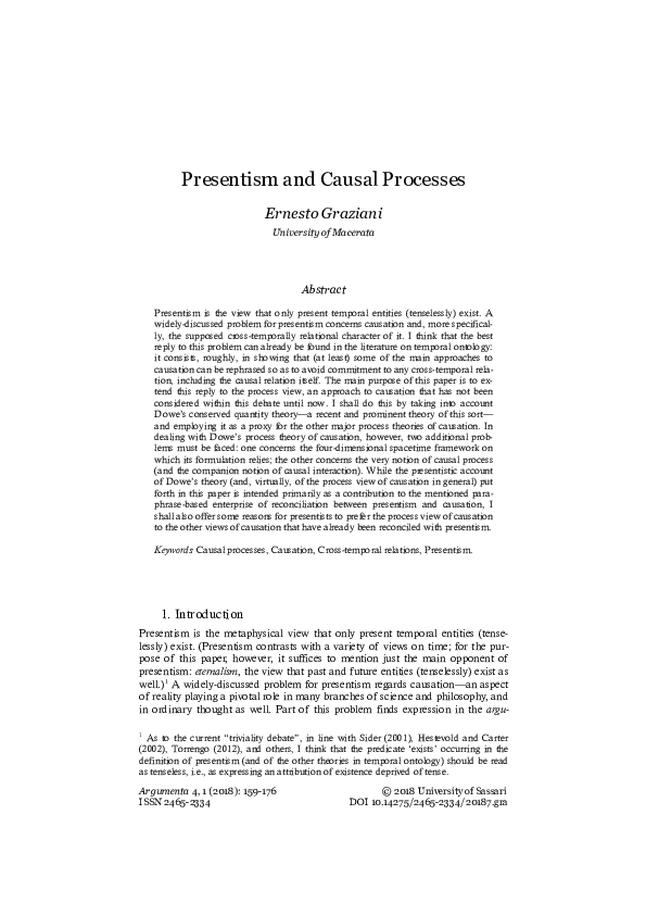 (PDF) Presentism and Causal Processes