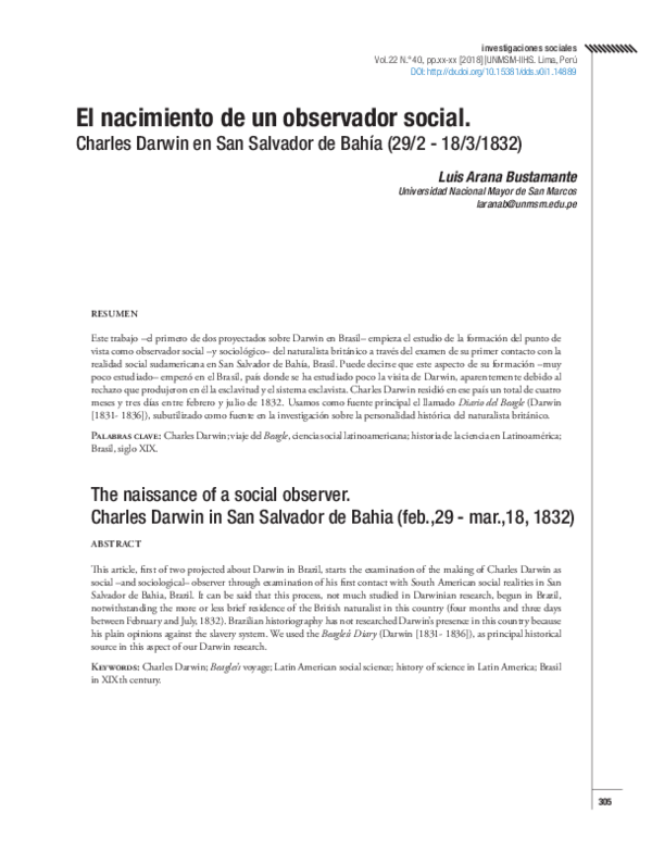 (PDF) El nacimiento de un observador social. The naissance of a social ...