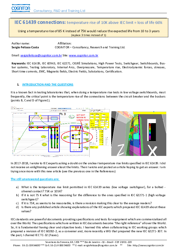 (PDF) IEC 61439 connections: temperature rise of 10K aboveIEC limit ...