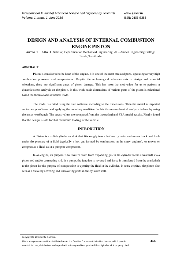 (PDF) DESIGN AND ANALYSIS OF INTERNAL COMBUSTION ENGINE PISTON