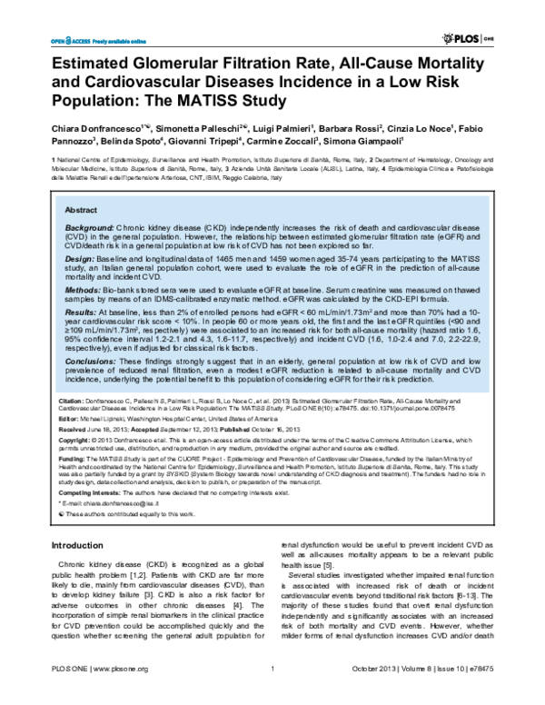 (PDF) Estimated Glomerular Filtration Rate, All-Cause Mortality and ...