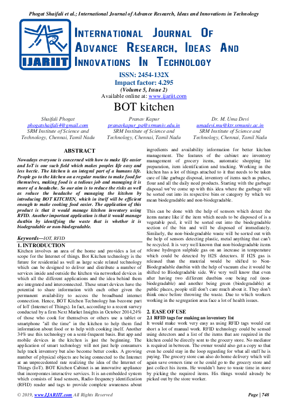 (PDF) BOT kitchen