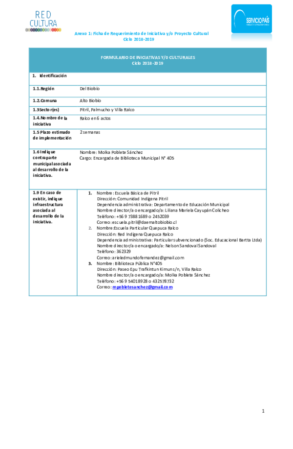 (PDF) Anexo 1: Ficha de Requerimiento de Iniciativa y/o Proyecto ...