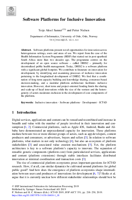 (PDF) Software Platforms for Inclusive Innovation